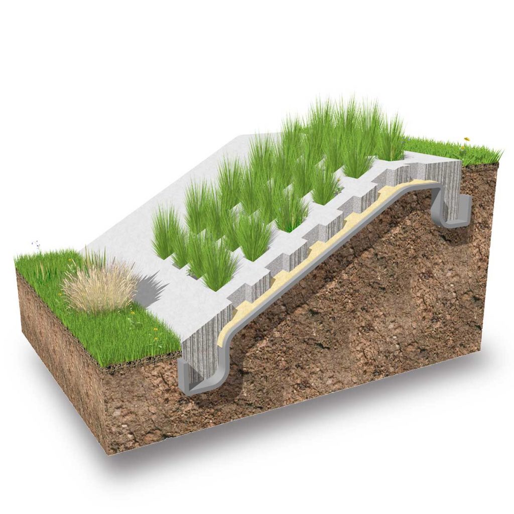 illustration of a Civil Engineering Cutaway illustration for Geotextiles