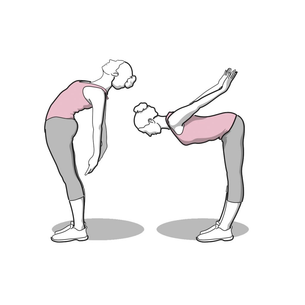 illustration showing exercise lower spine movement
