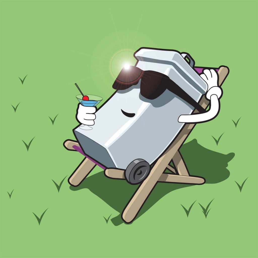 illustration of Cartoon Character Wheelie Bin